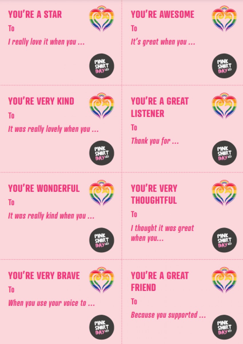Classroom compliment cards | Mental Health Foundation