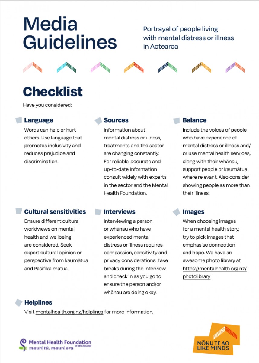 Media guidelines checklist | Mental Health Foundation