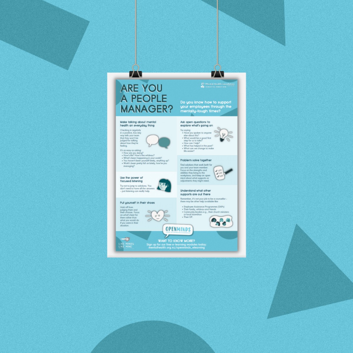 Open Minds manager poster | Mental Health Foundation